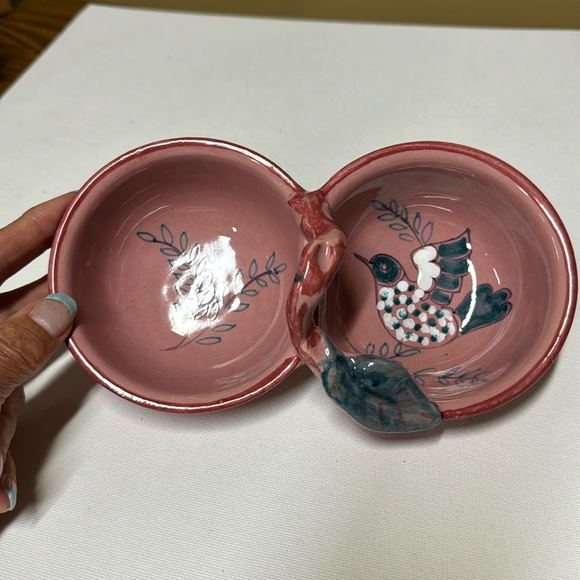Italian Pottery | Dining | Italian Pottery Hand Painted Bird Divided ...